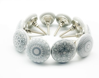 Grey & White Ceramic Knobs Kitchen Cabinet Drawer Knobs - Etsy Australia