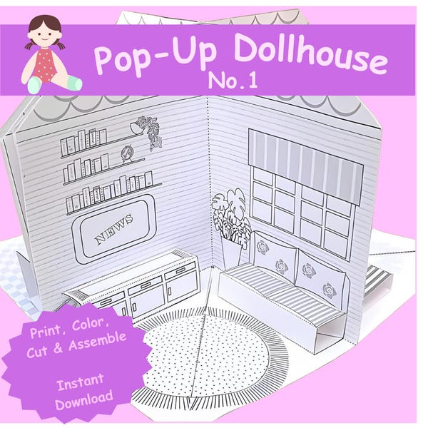 Printable Pop up House - Etsy