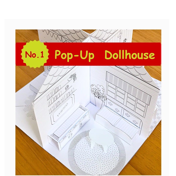DIY Pop-up House Template for Individual Design/paper Craft Kit/instant ...