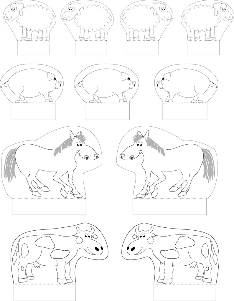 DIY Printable Paper Animal Farm to Color & Assemble With Cute Animals ...