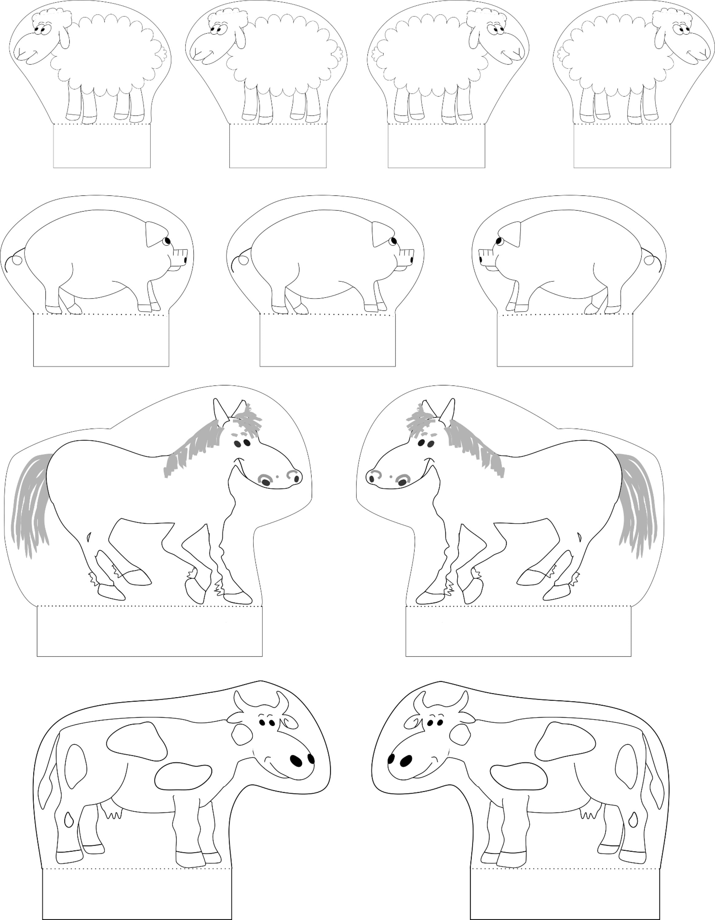 DIY Printable Paper Animal Farm to Color & Assemble With Cute Animals ...