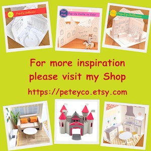 DIY Pop-up Kitchen No. 2 - Color & Assemble, Paper Craft, Paper Playset ...