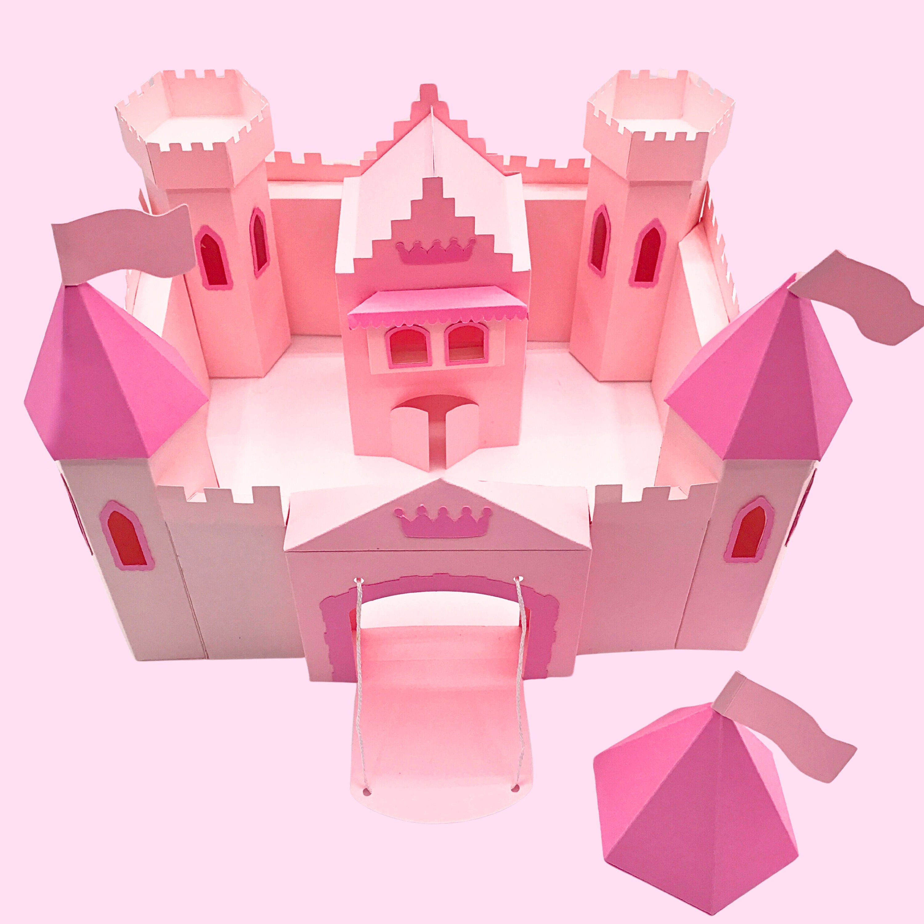 3D Paper Castle - Fairy Tale Project - Coloring Activity - PDF & SVG ...