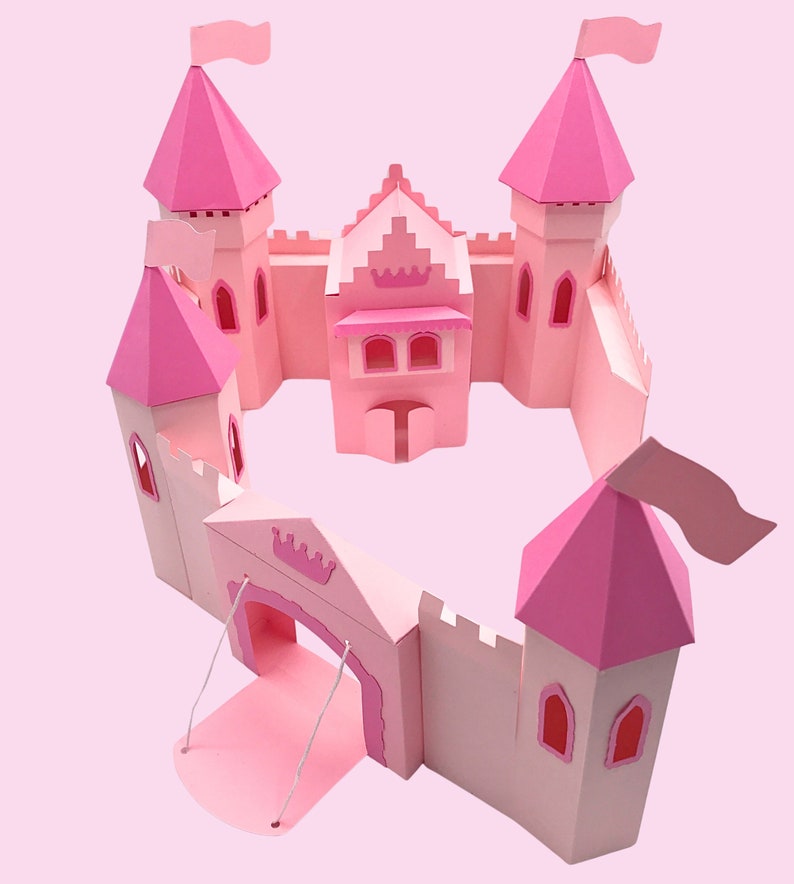 3D Paper Castle - Fairy Tale Project - Coloring Activity - PDF & SVG ...