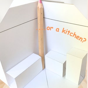 DIY Pop-up House Template for Individual Design, Printable Paper Craft ...