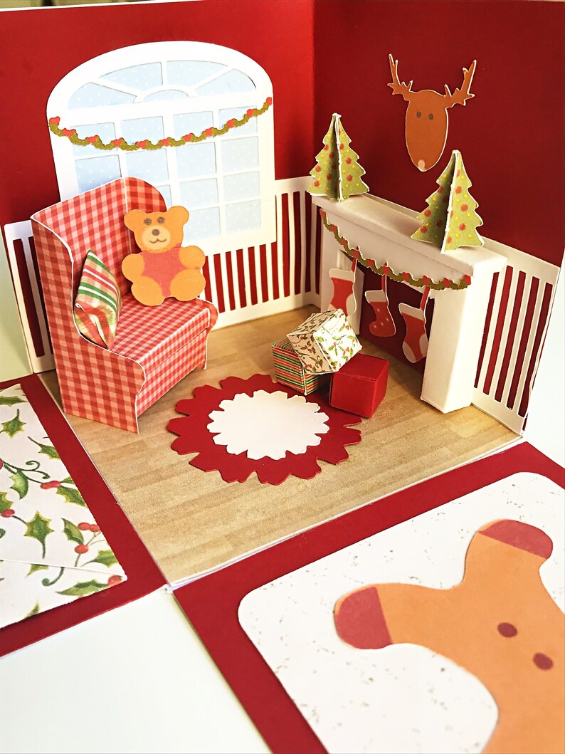 Christmas Explosion Box Printable Gift Box, Papercraft Digital Download ...