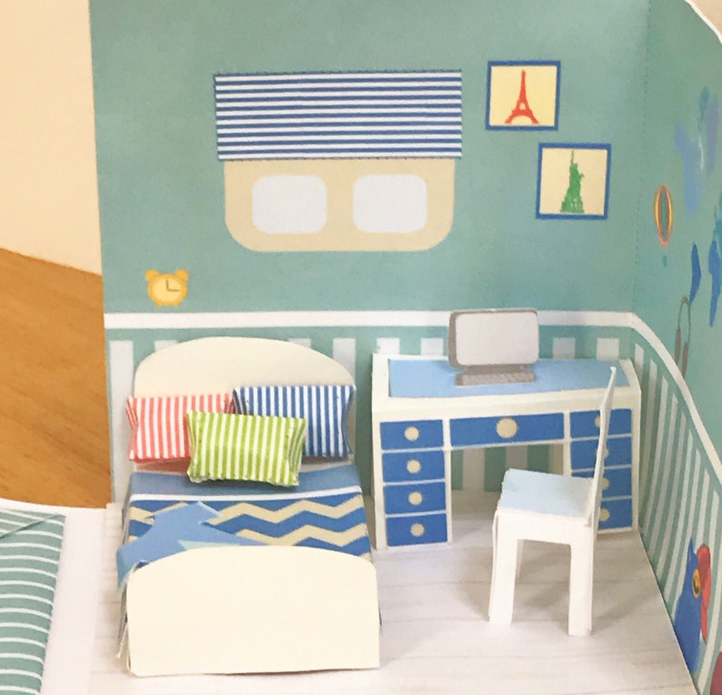 DIY Explosion Box Mini Bedroom to Assemble – Printable PDF Template for ...