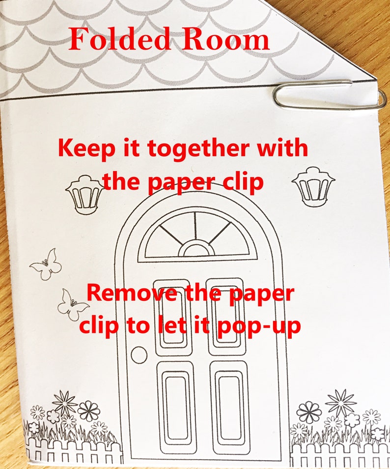 Printable Pop-up Living Room to Color/kids Craft Activity Kit/creative ...