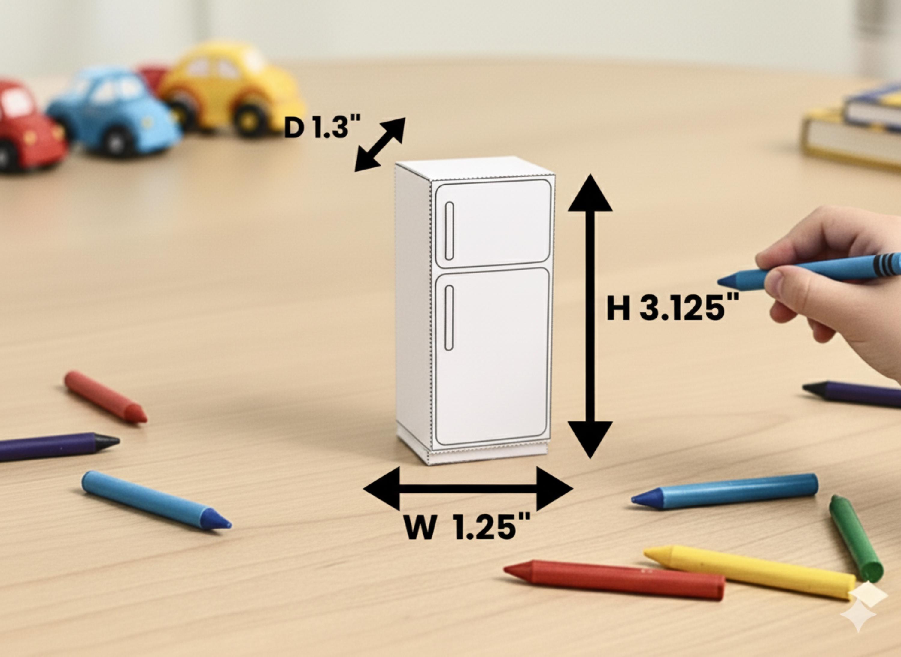 DIY Miniature Dollhouse Kit, Printable Kitchen Furniture Scale 1:24 ...