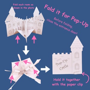Pop-up Castle to Download, Color & Assemble/diy Printable Paper 3D ...
