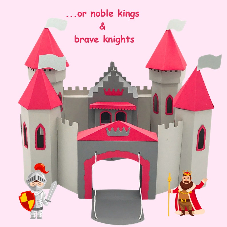 Modelo de castillo 3D DIY: manualidad medieval de papel imprimible ...