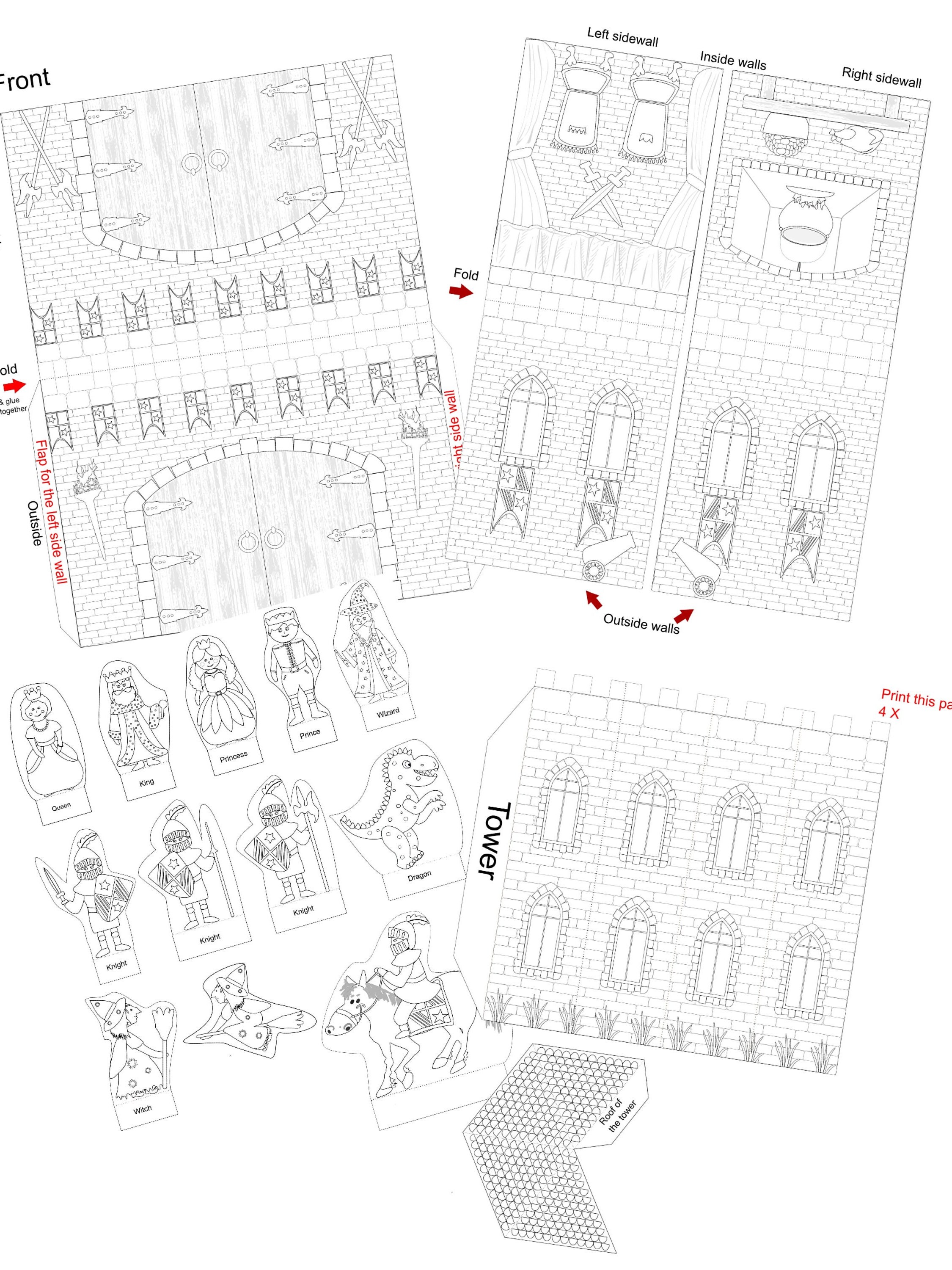 DIY Castle Craft Kit for Kids | Color & Assemble Castle Figurines | Fun ...