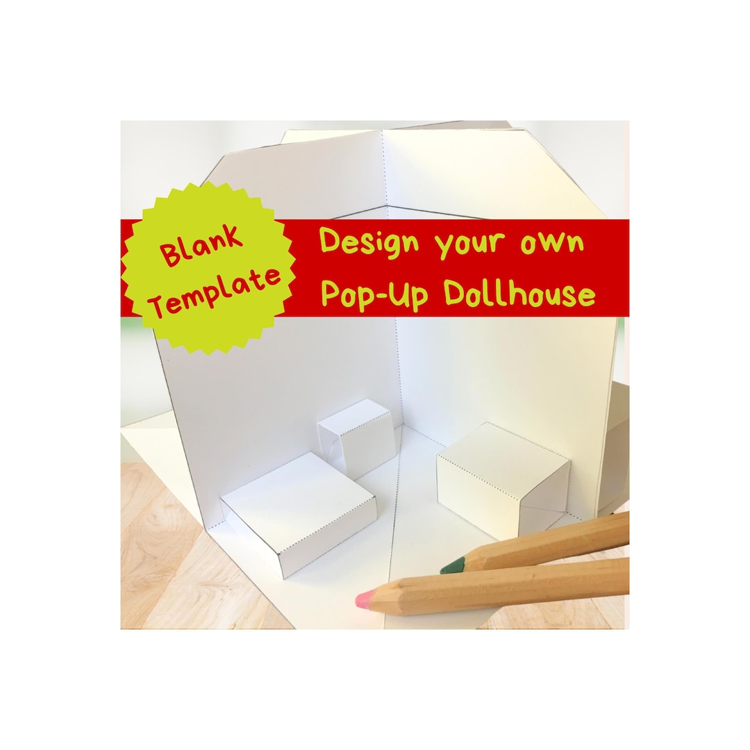 DIY Pop-up House Template for Individual Design, Printable Paper Craft ...