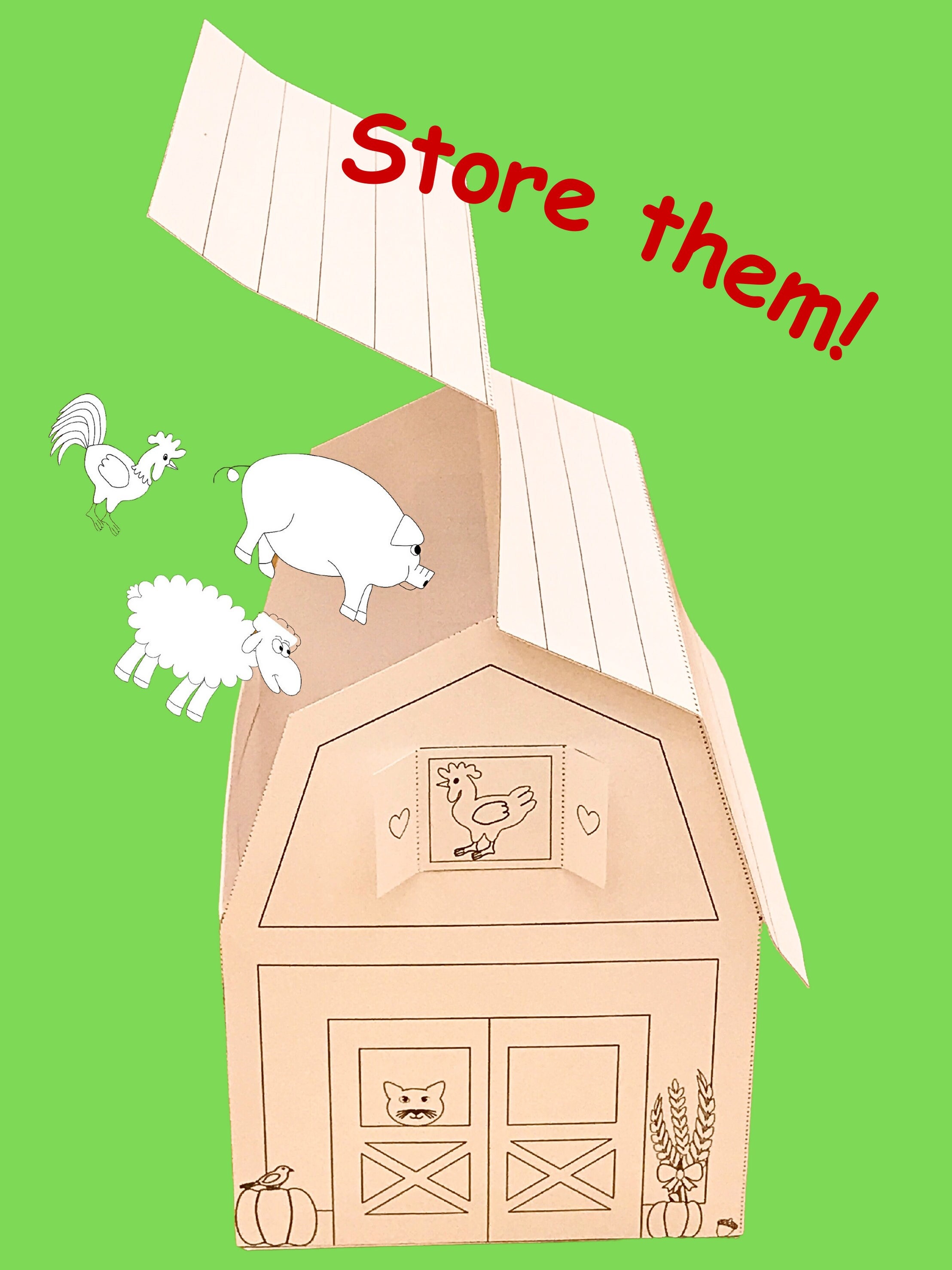DIY Printable Paper Animal Farm to Color & Assemble With Cute Animals ...
