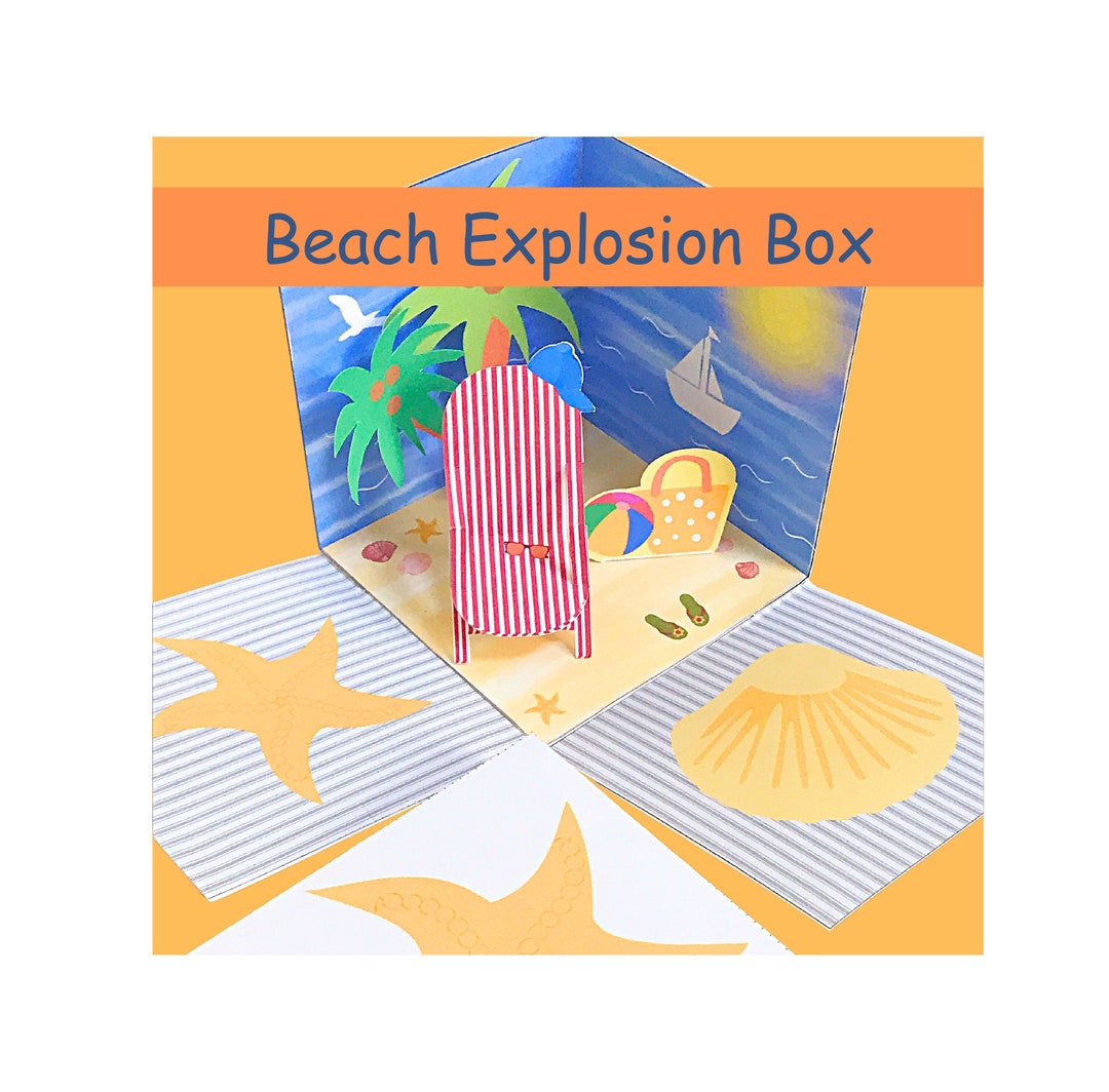 DIY Printable Beach Explosion Box for Vacations, Weekends, Parties and ...
