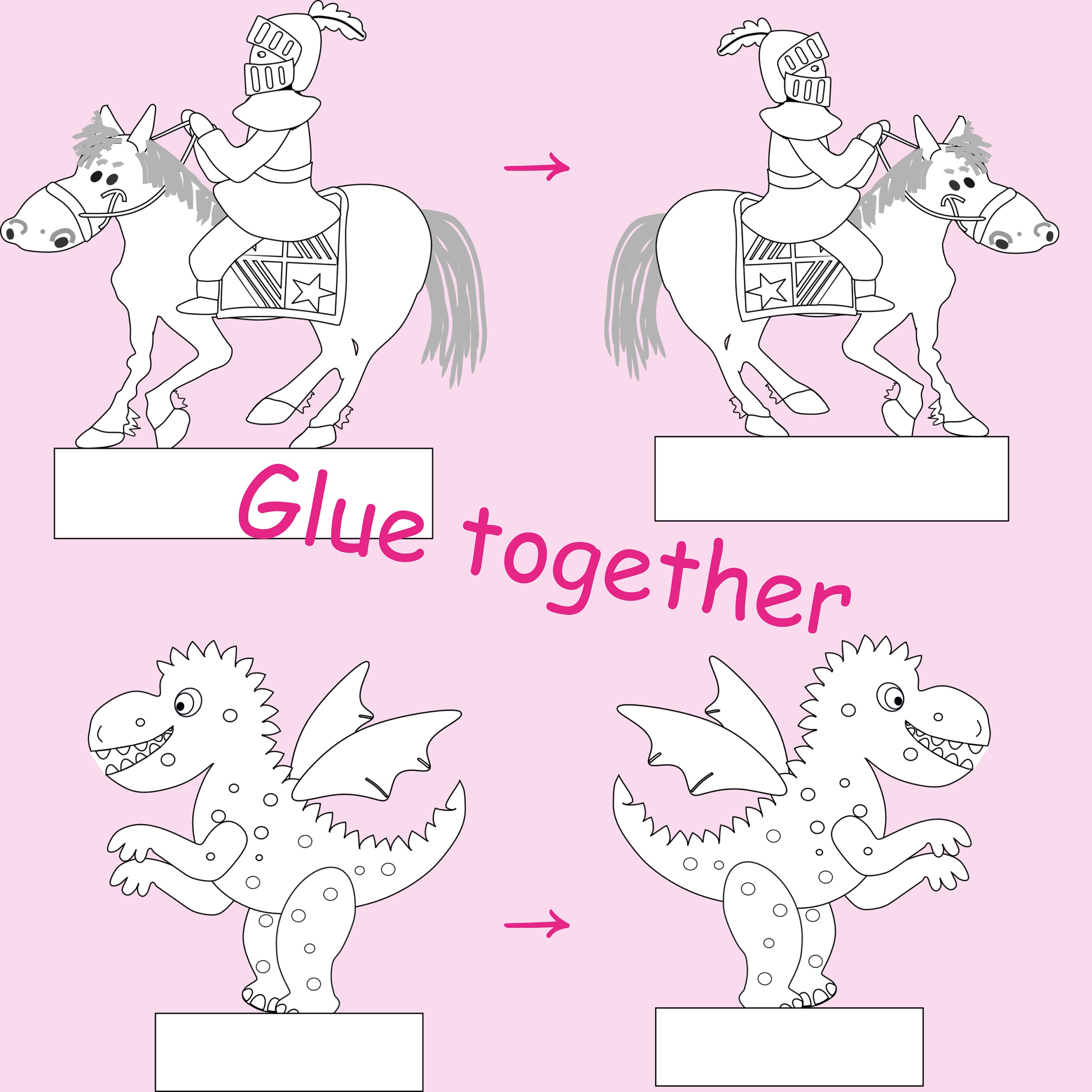 Printable Paper Castle Figures Puppet Theater Set/coloring King Queen ...