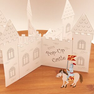 Pop-up Castle to Download, Color & Assemble/diy Printable Paper 3D ...