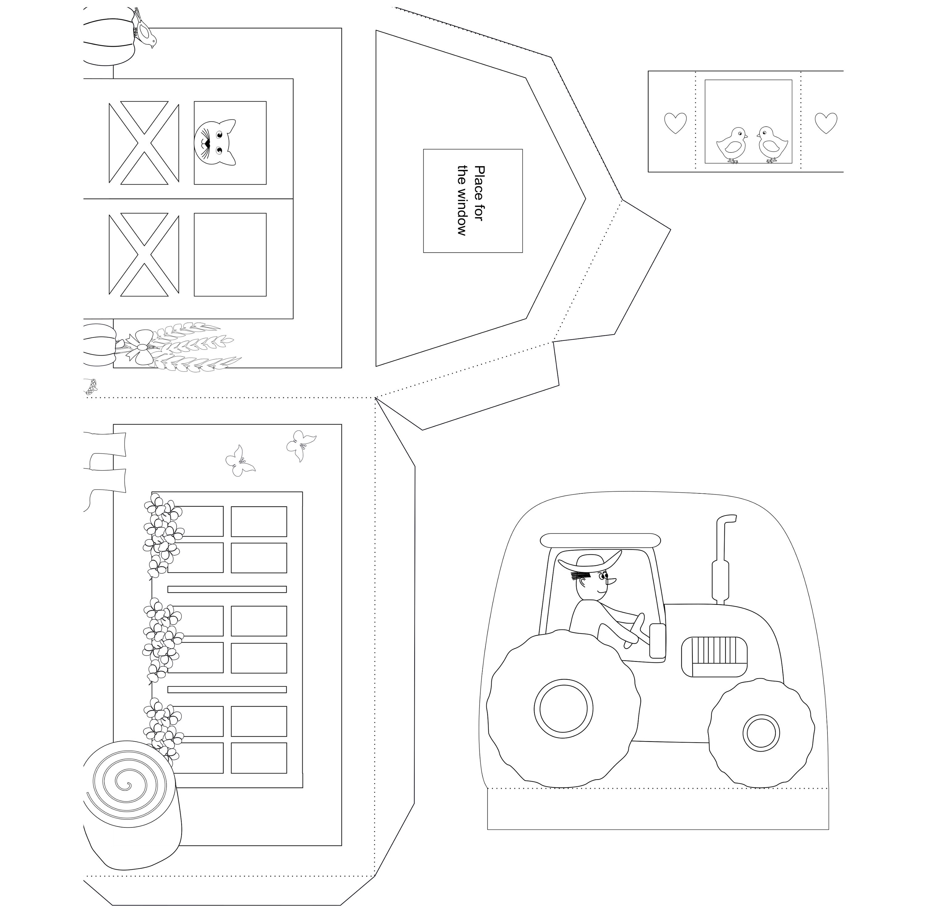 DIY Printable Paper Animal Farm to Color & Assemble With Cute Animals ...