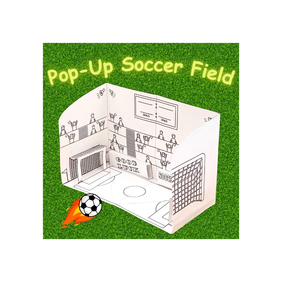 DIY Pop-up Soccer Field, 3D Sports Coloring Page, Printable Paper ...
