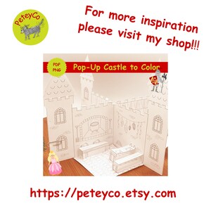 DIY Pop-up Castle Template for Individual Design, PDF, SVG, 3D Castle ...