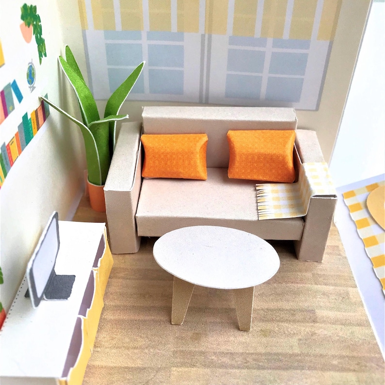 DIY Explosion Box Livingroom - Printable Craft Kit for Instant Download ...