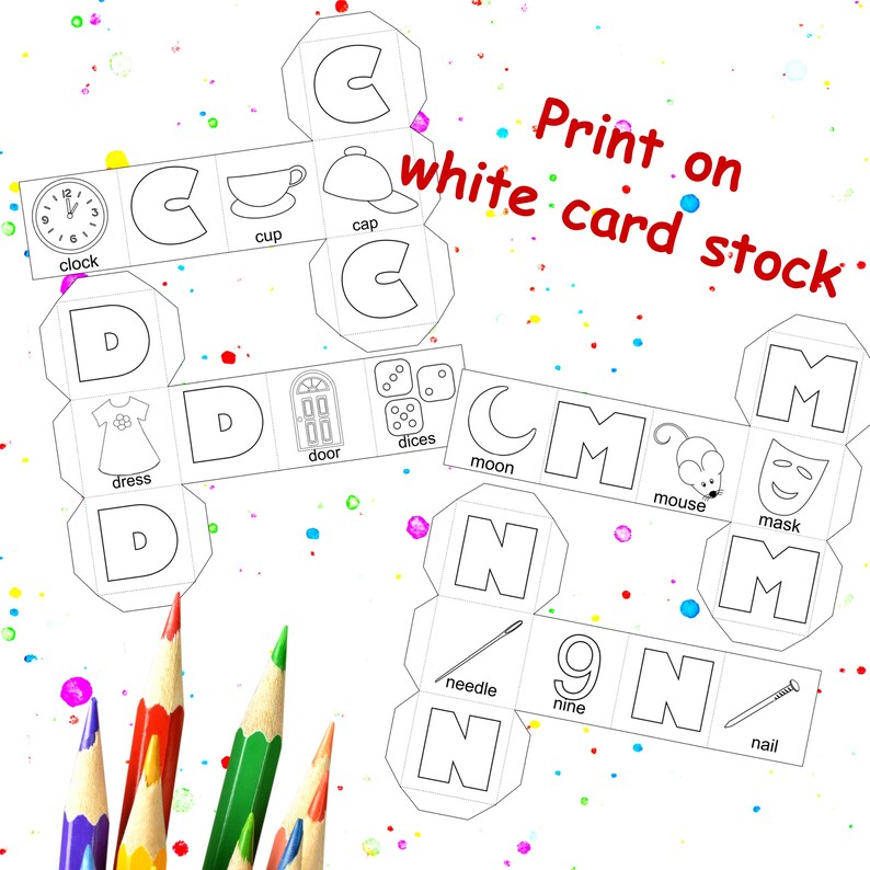 Printable ABC Learning Blocks to Color & Assemble - PDF Instant ...