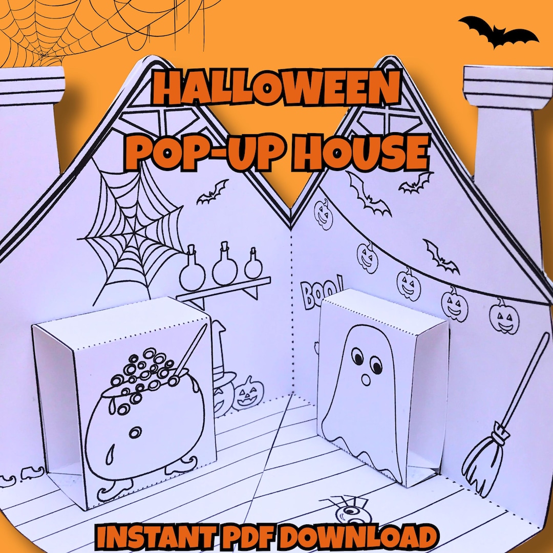 Haunted House Pop up Room, Halloween Crafts & Coloring Activity, PDF ...