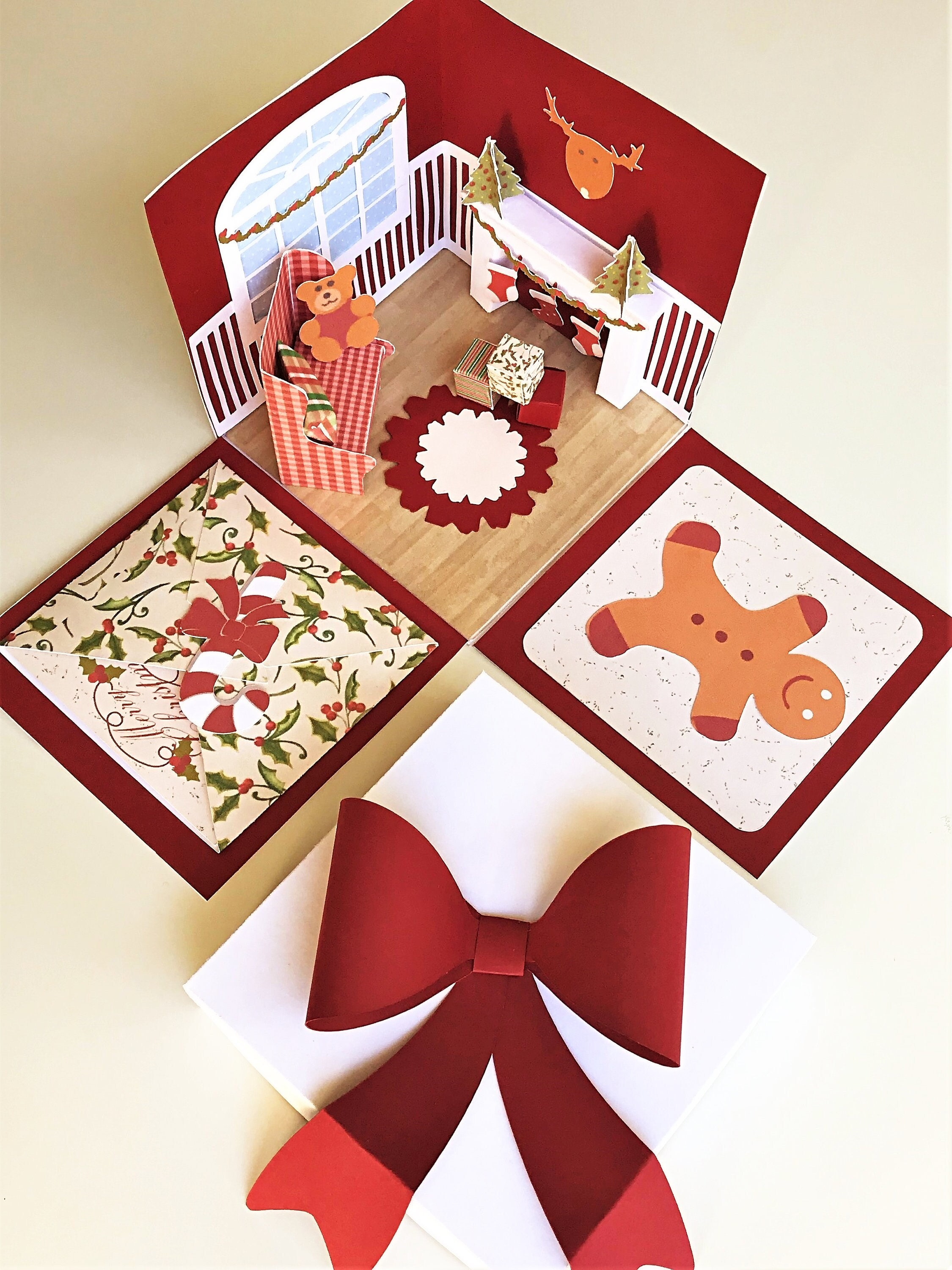 Christmas Explosion Box Printable Gift Box, Papercraft Digital Download ...