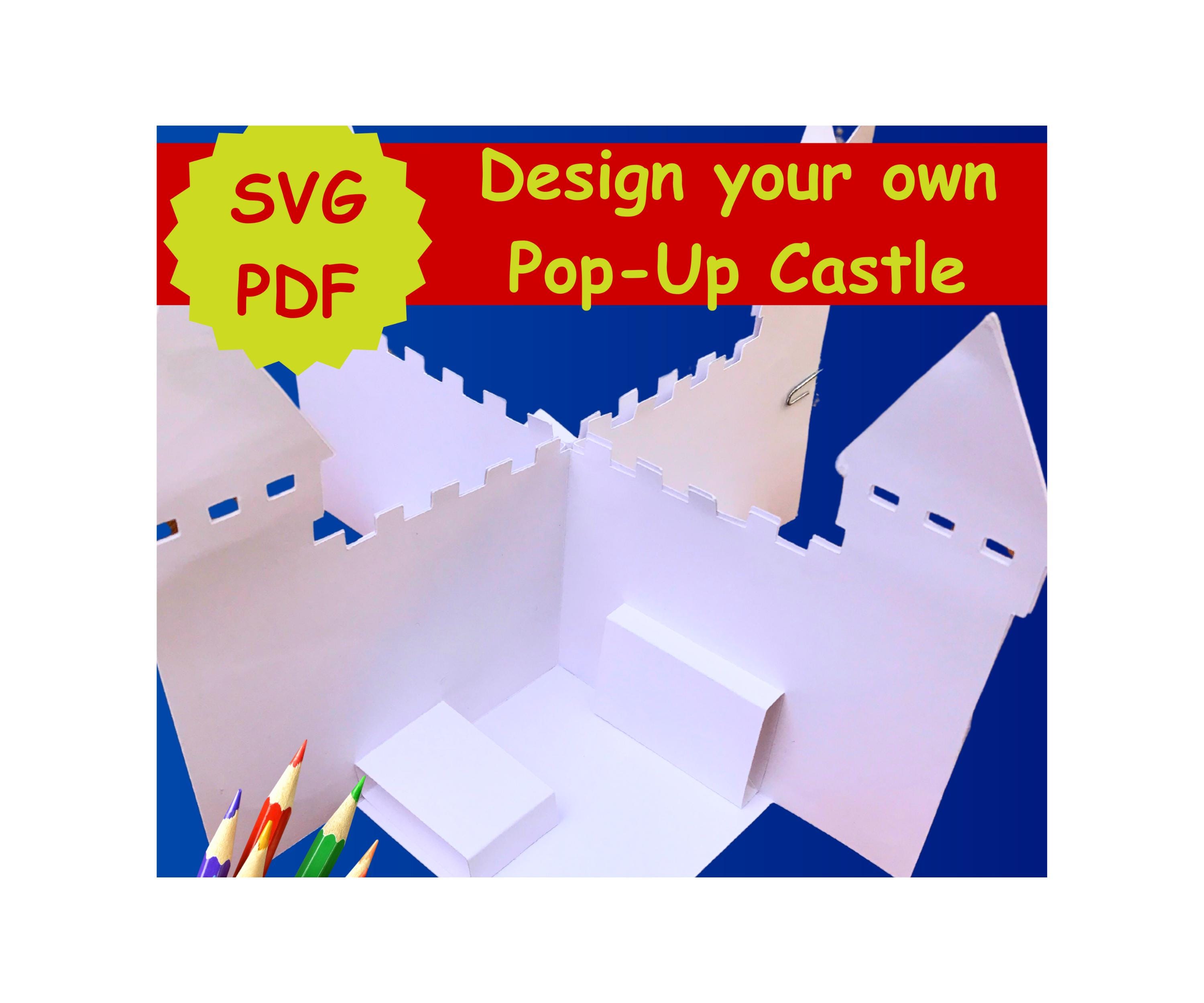Blank Pop-up Castle, Printable Paper Craft Kit, SVG, PDF, 3D Castle ...