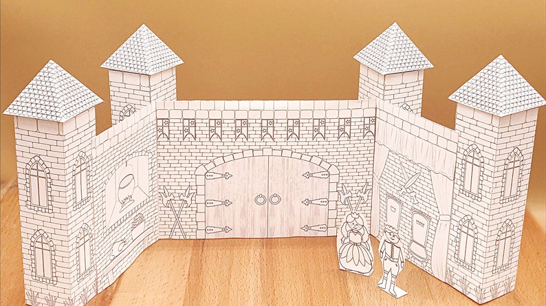 DIY Castle Craft Kit for Kids Color & Assemble Castle Figurines Fun ...