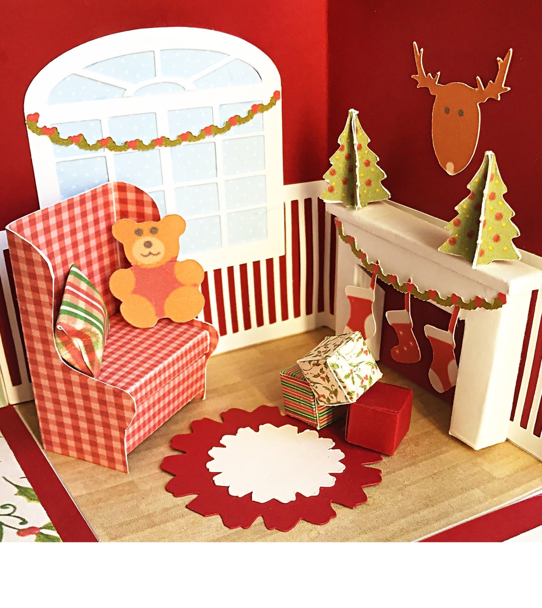 Christmas Explosion Box Printable Gift Box, Papercraft Digital Download ...