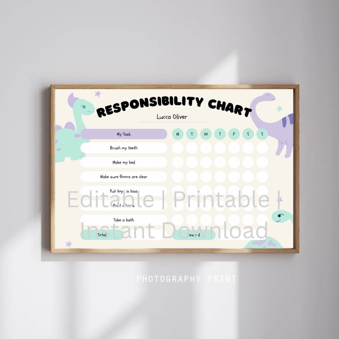 Editable Kids Chore Chart – Printable Visual Routine for Kids | Instant ...