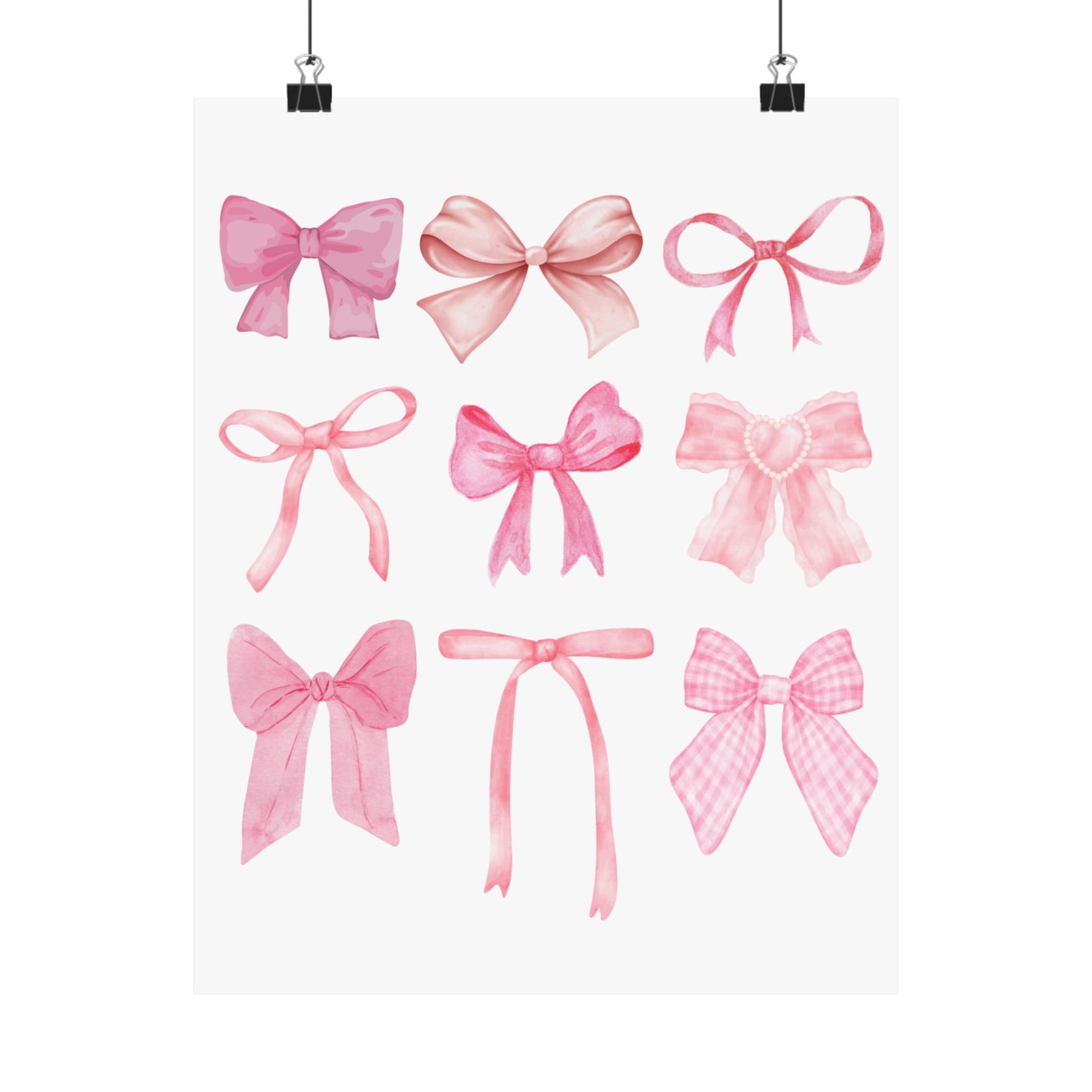 Trendy Pink Bows Wall Art Preppy Bow Poster College Apartment Decor ...
