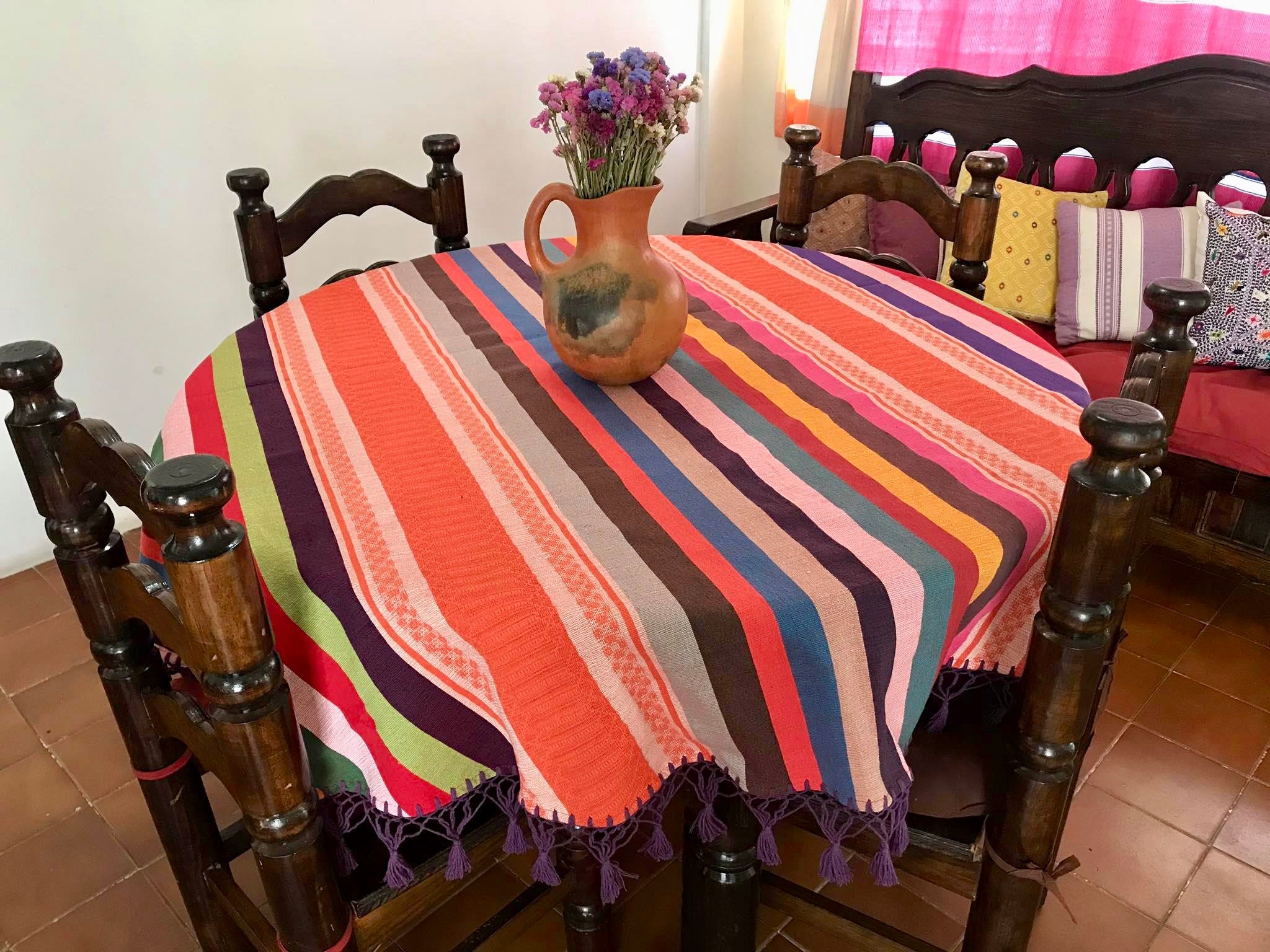 Colorido mantel mexicano de algodón Varios tamaños - Etsy España