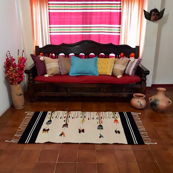 Birds & Butterflies Mexican Rug - Etsy