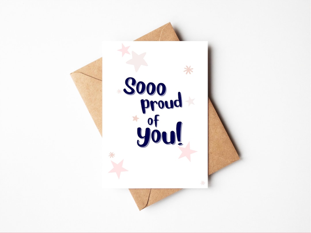 Proud of You Card - Supportive Card - Exam Card - Graduation Card - - Etsy