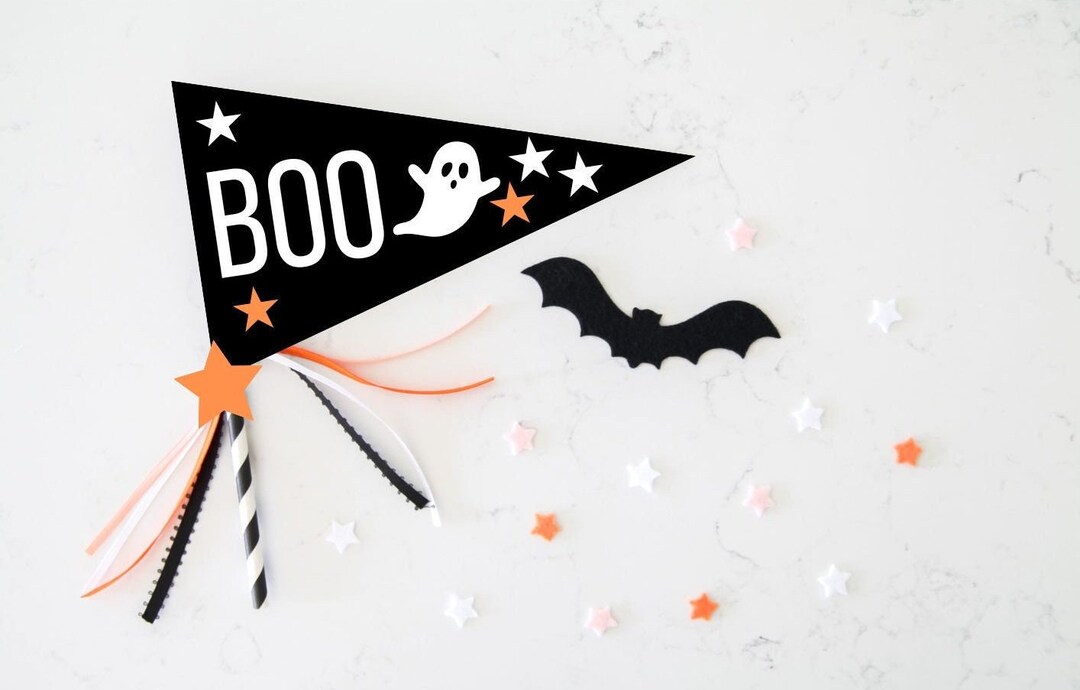 Printable Halloween Boo Basket Flag, Ghost Pennant (digital Download ...