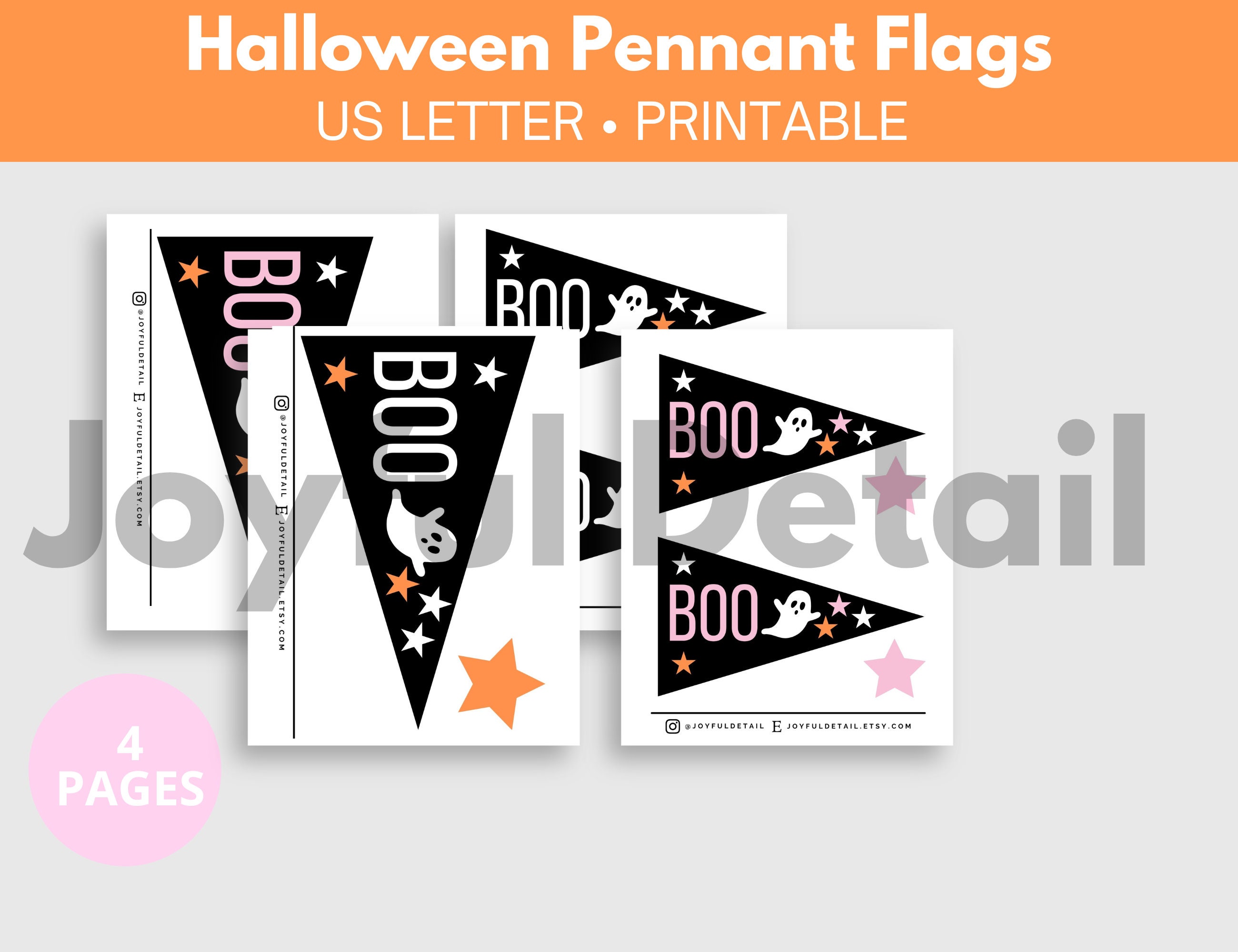 Printable Ghost Pennant, Halloween Boo Basket Decor (PDF Pattern) - Etsy