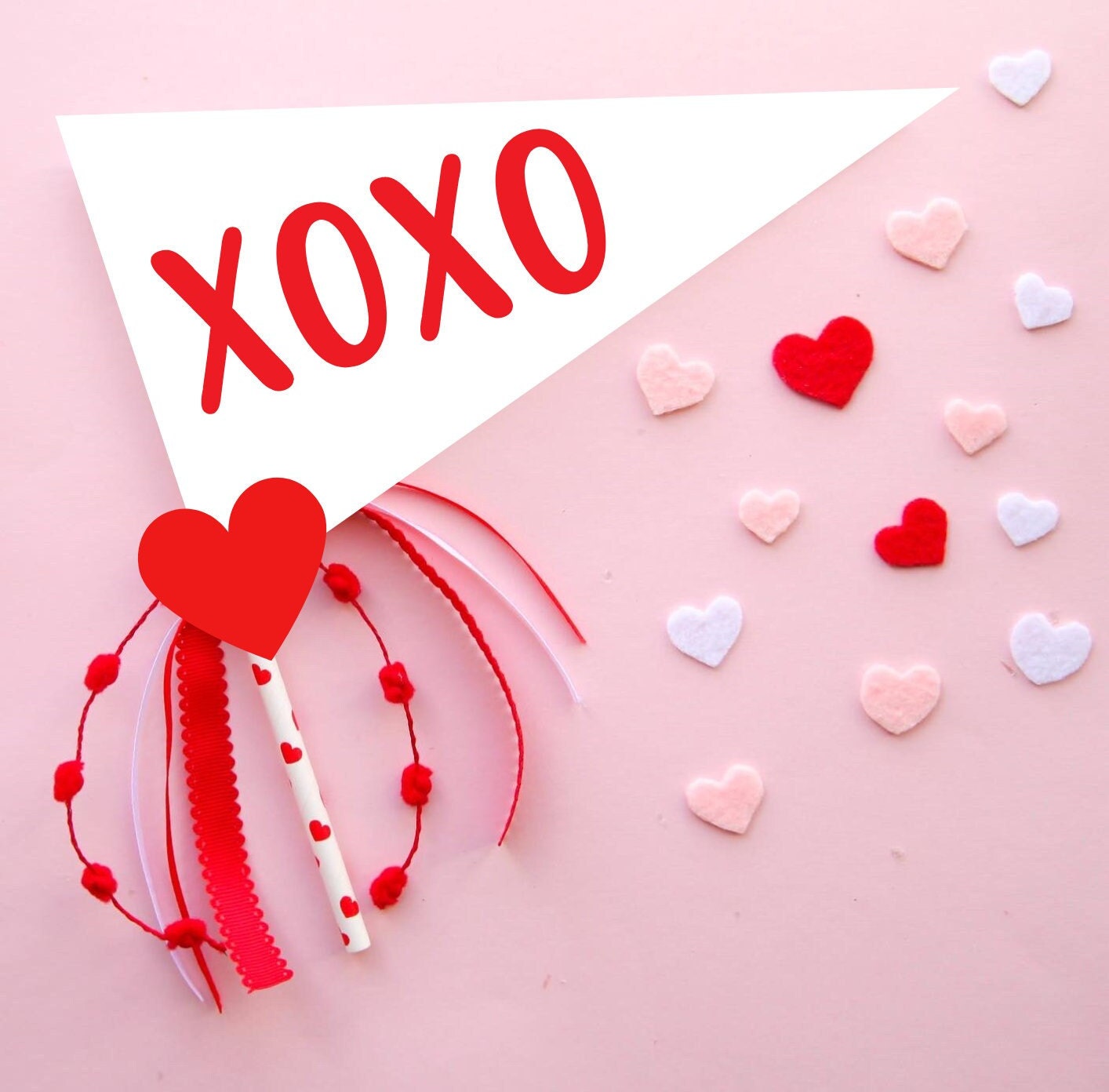 Printable Kids Valentine Flag, Love Basket Pennant (PDF) - Etsy