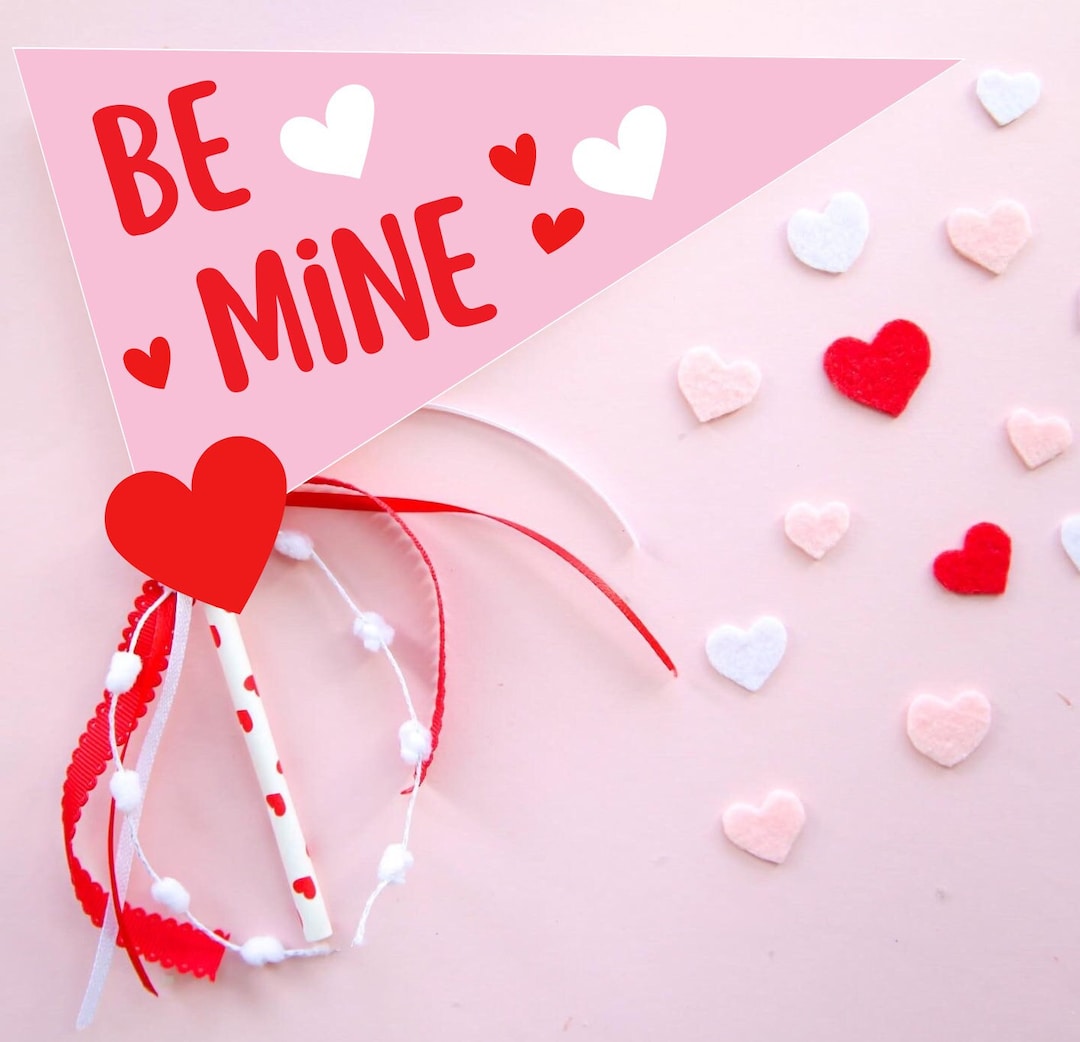 Valentine's Day Love Basket Pennant Flag (printable) - Etsy