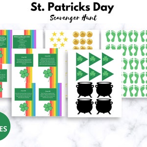 St. Patrick's Day Leprechaun Treasure Hunt, Rainbow Clues (printable ...
