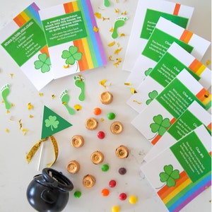 St. Patrick's Day Leprechaun Treasure Hunt, Rainbow Clues (printable ...