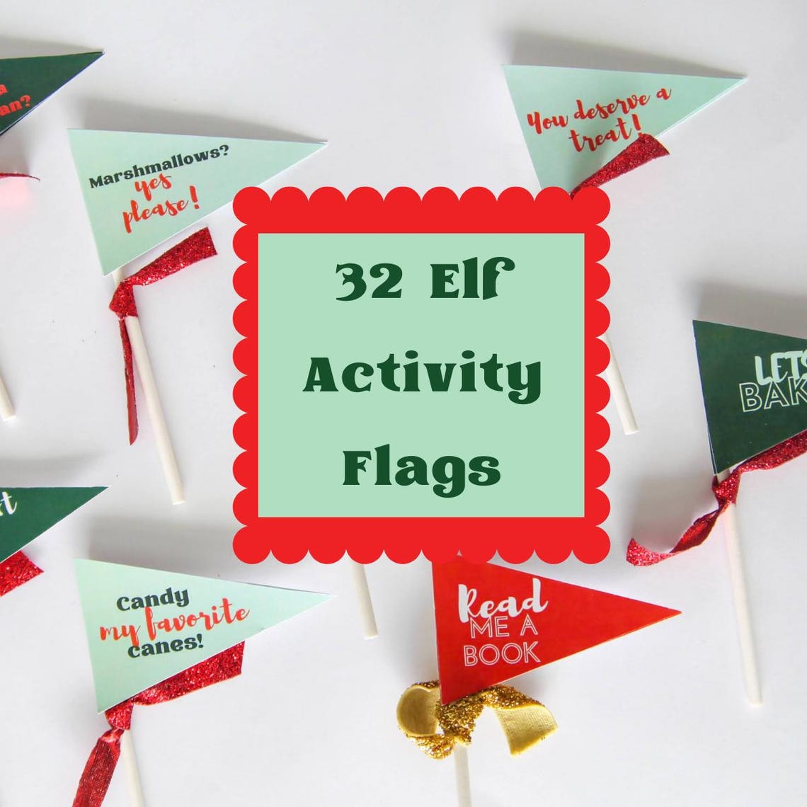 Printable Elf Activity Flags, Christmas Pennant, Fun Elf Sayings ...