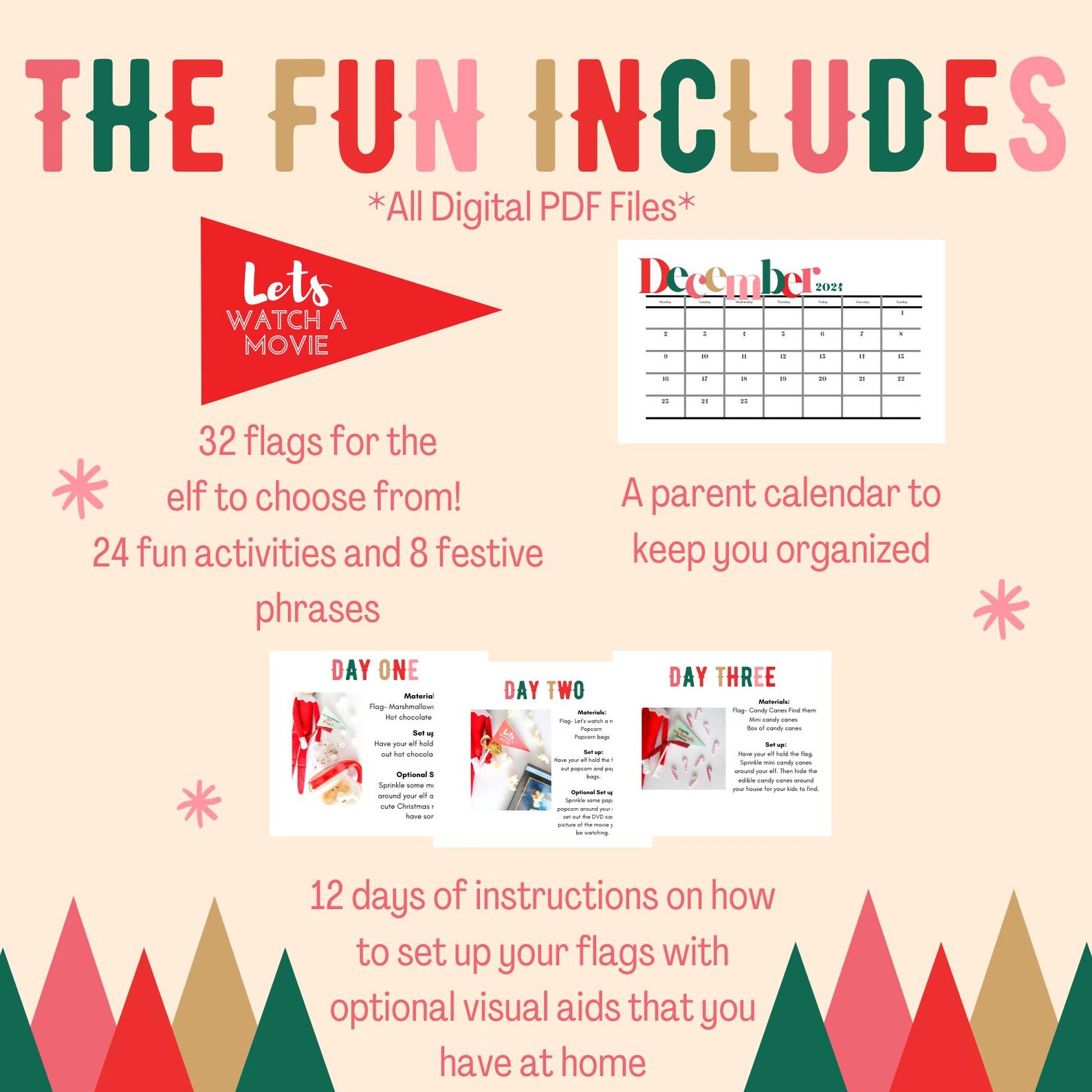 Printable Elf Flags, Christmas Activity Pennant Signs (digital Download ...