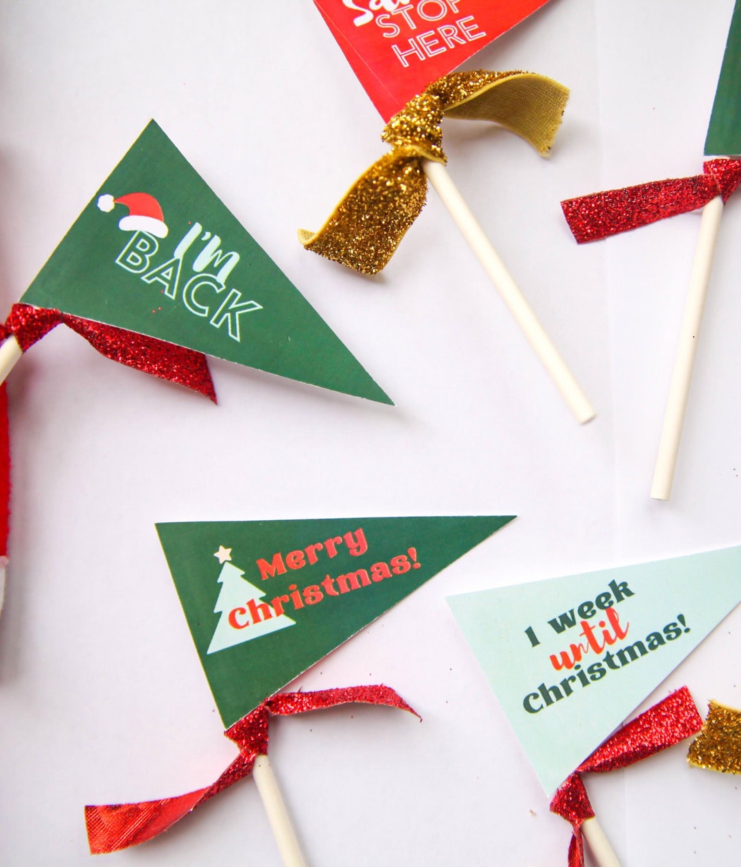 Printable Christmas Elf Flags, Activity & Phrase Pennants (digital File ...