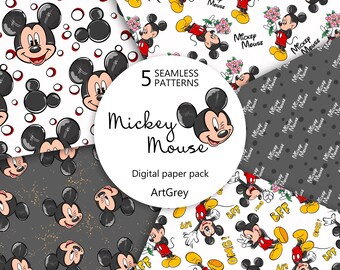 Mickey Seamless Pattern | Etsy