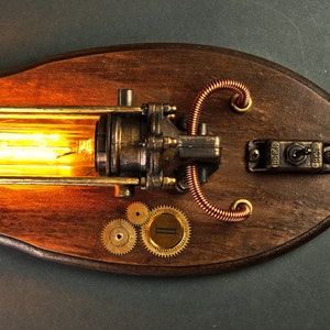 Wall Steampunk Lamp With Edison Bulb, Rustic Home Decor. - Etsy