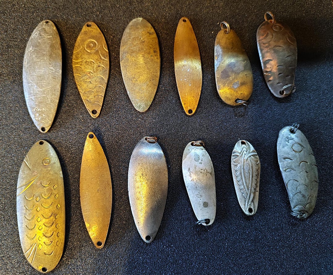 Set of 12 Vintage Handmade Brass and Copper Fishing Lures - Etsy