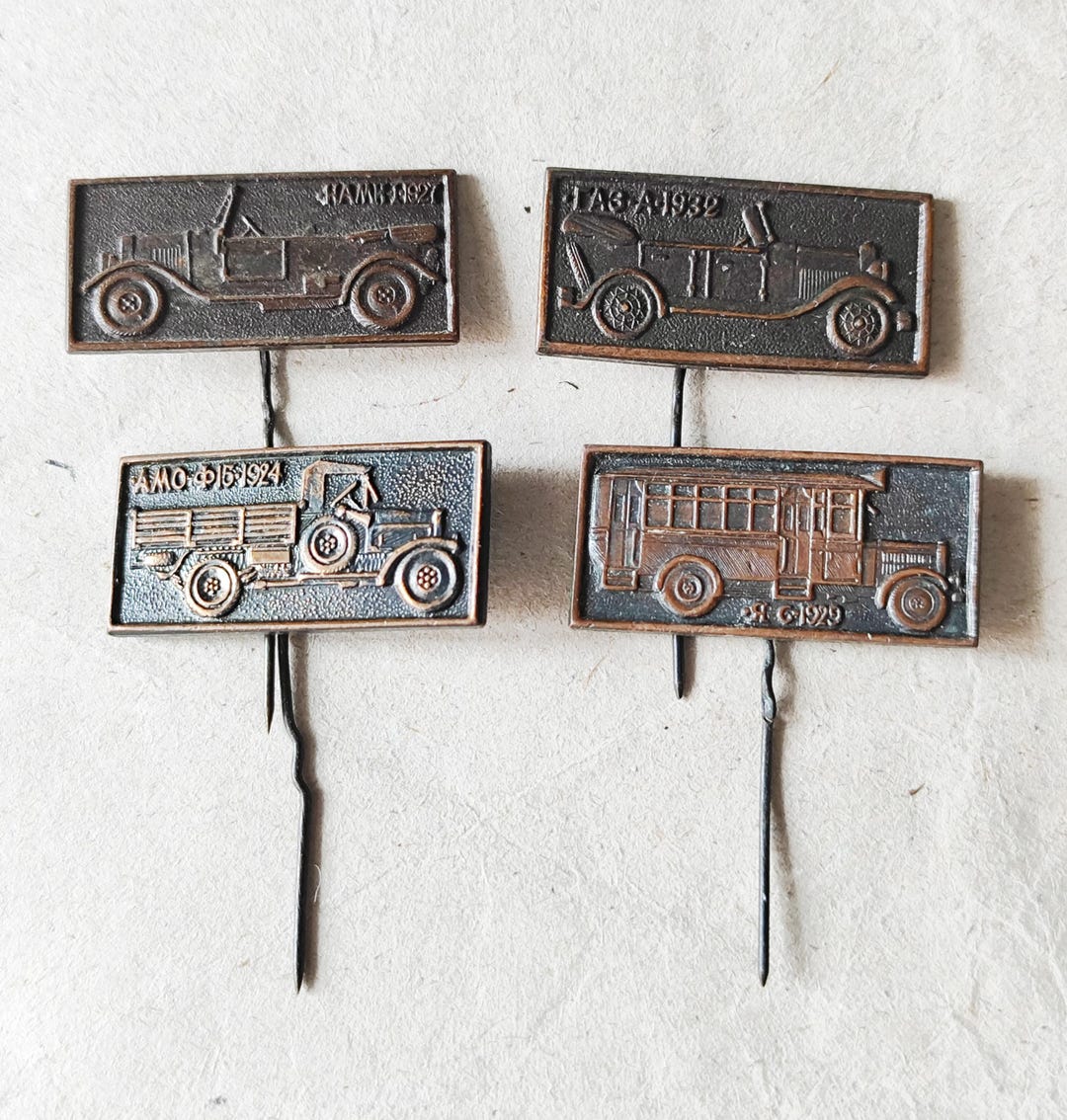 Set of 4 Soviet USSR Vintage Pin Badges Retro Automobile Pins. - Etsy