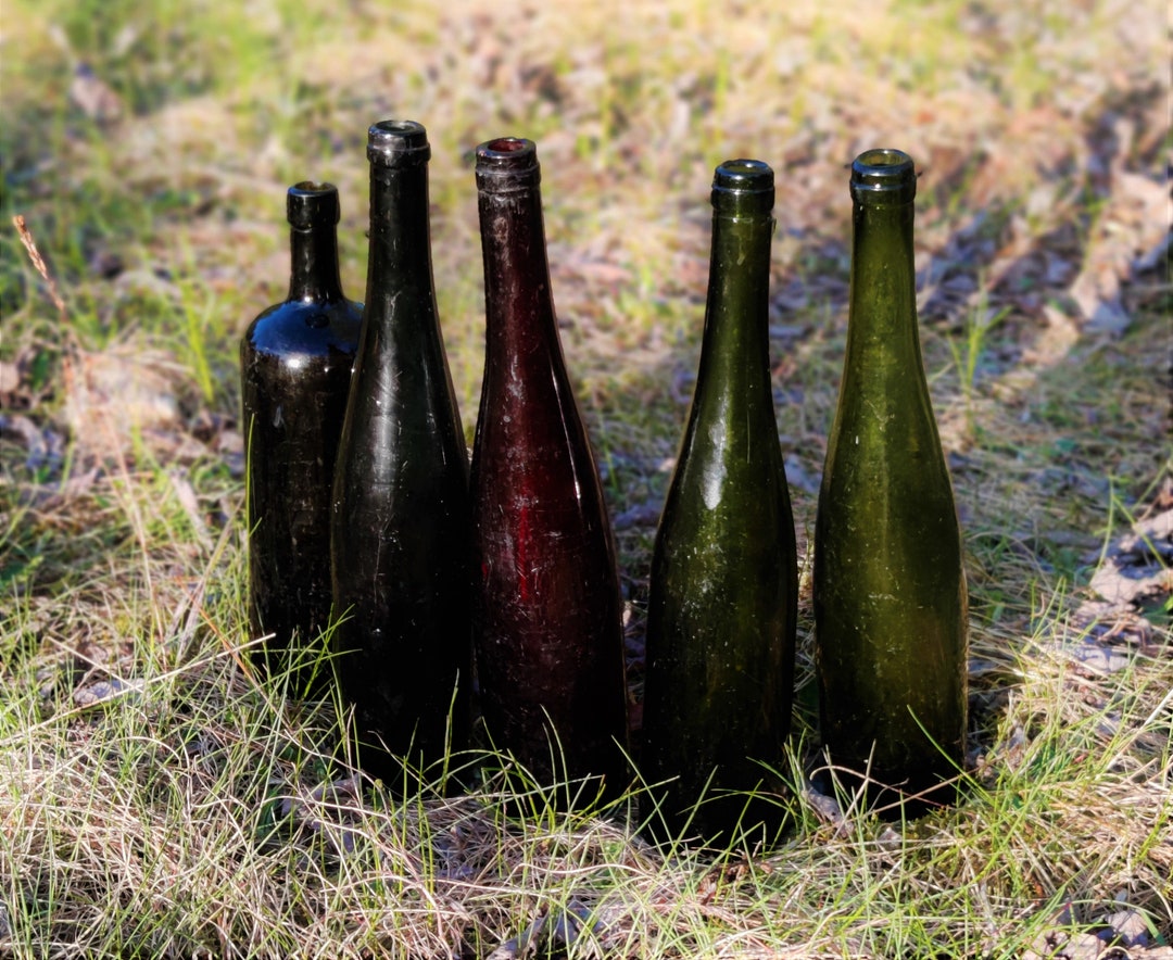 Old Dark Blue German Wine Bottle. - Etsy